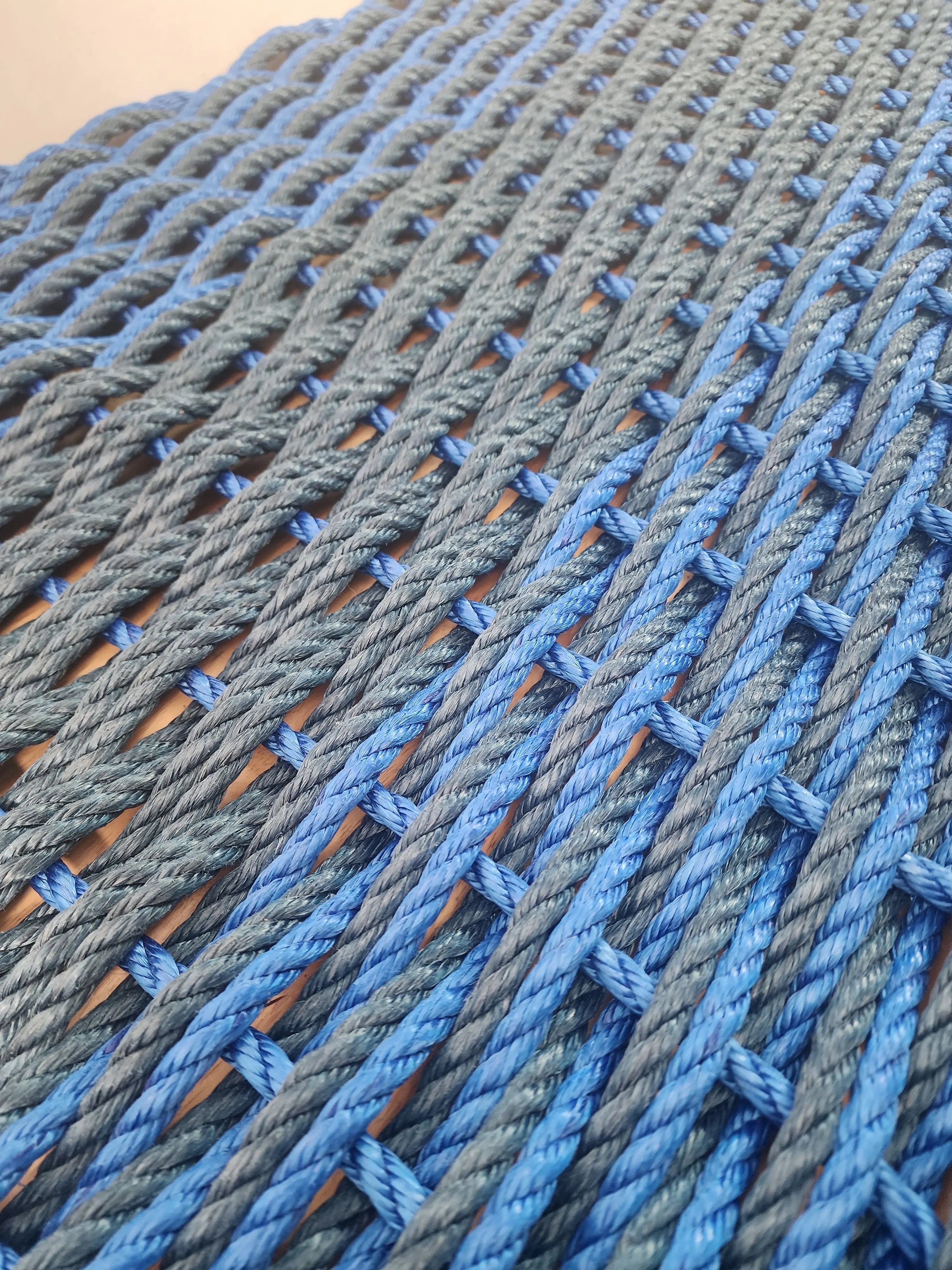 Large Navy Blue and Seafoam Lobster Rope Mat made – Little Salty Rope