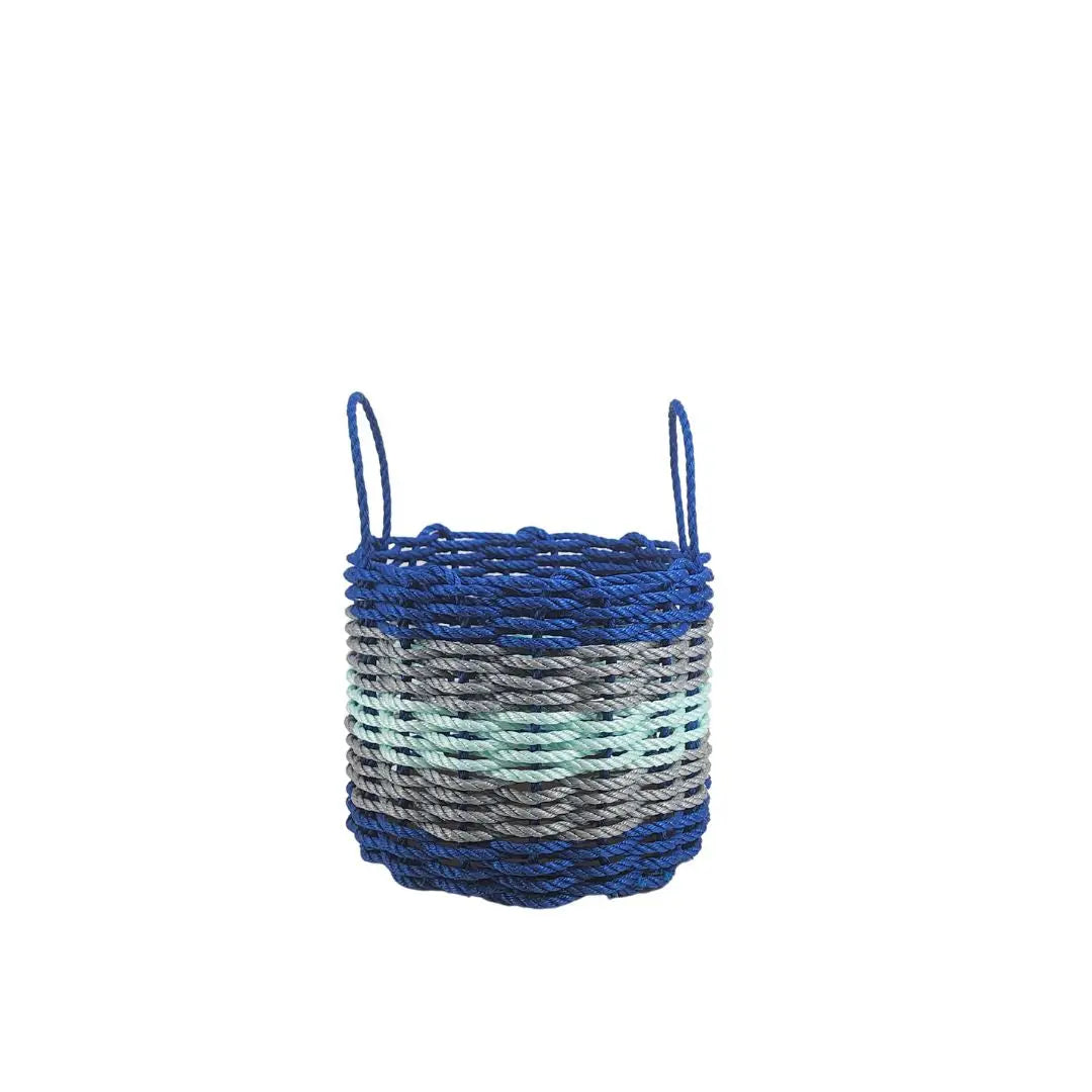 Lobster Rope Storage Basket Blue, Gray and Seafoam – Little Salty Rope