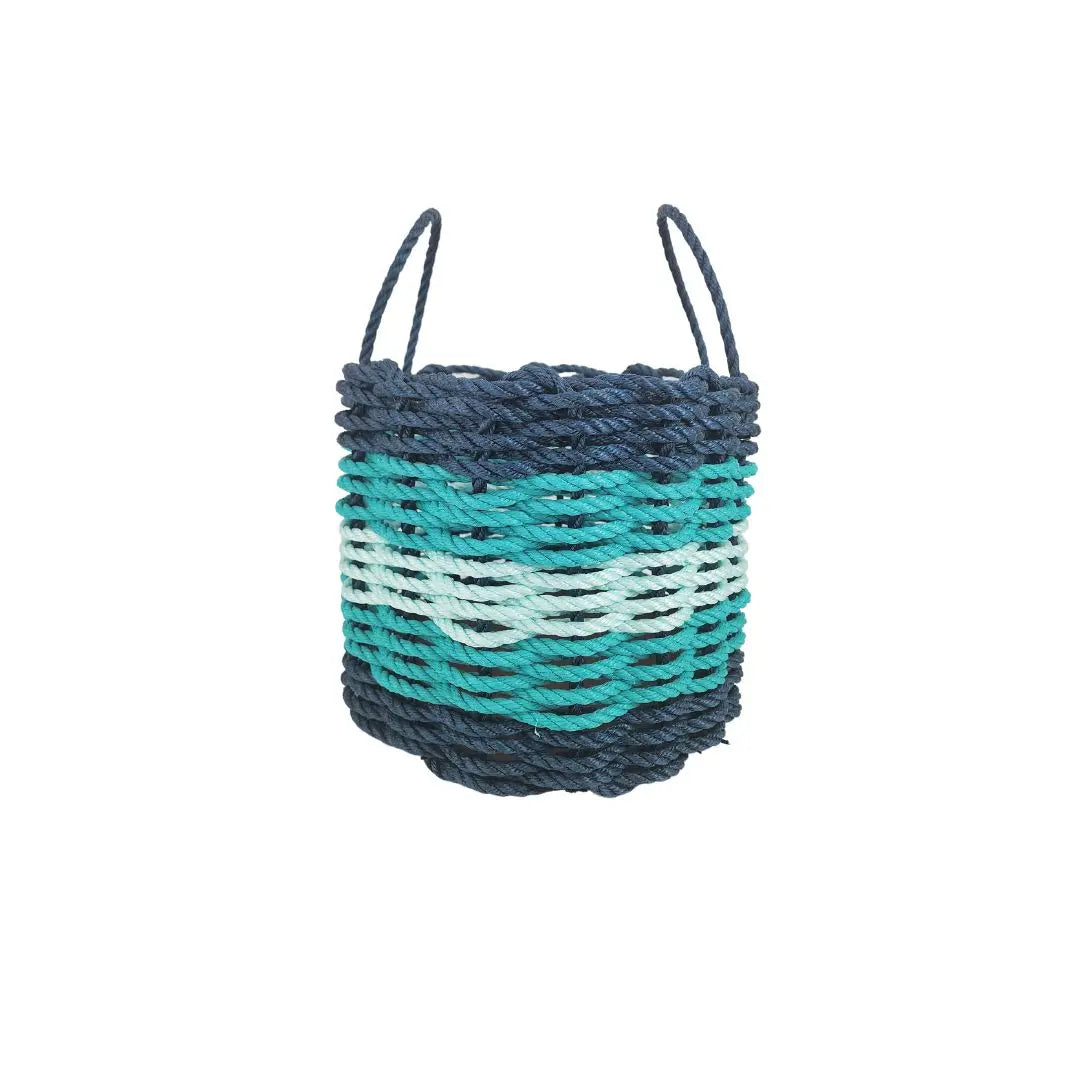 Lobster Rope Storage Basket Navy, Teal & Seafoam – Little Salty Rope