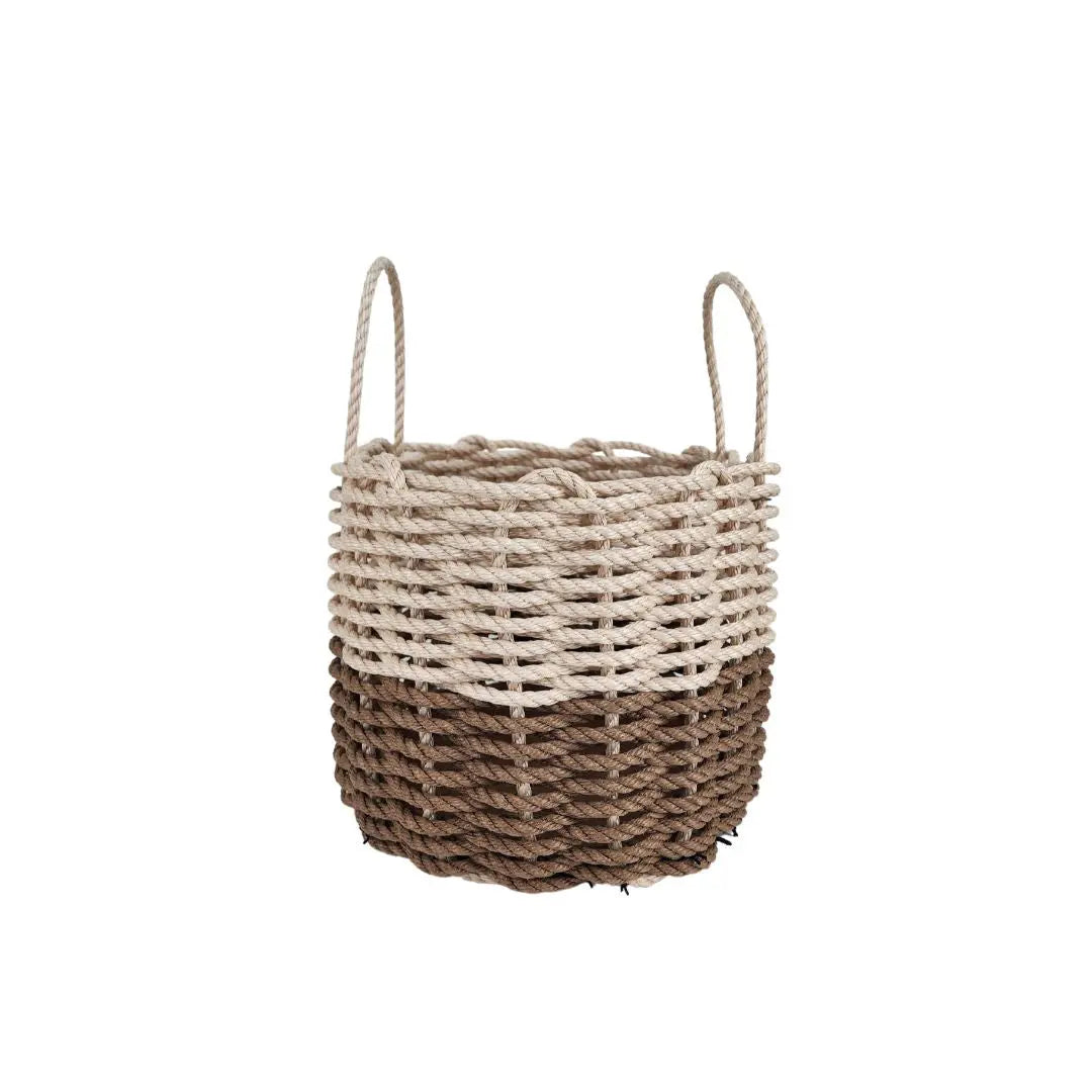 Brown and Light Tan Basket - Little Salty Rope