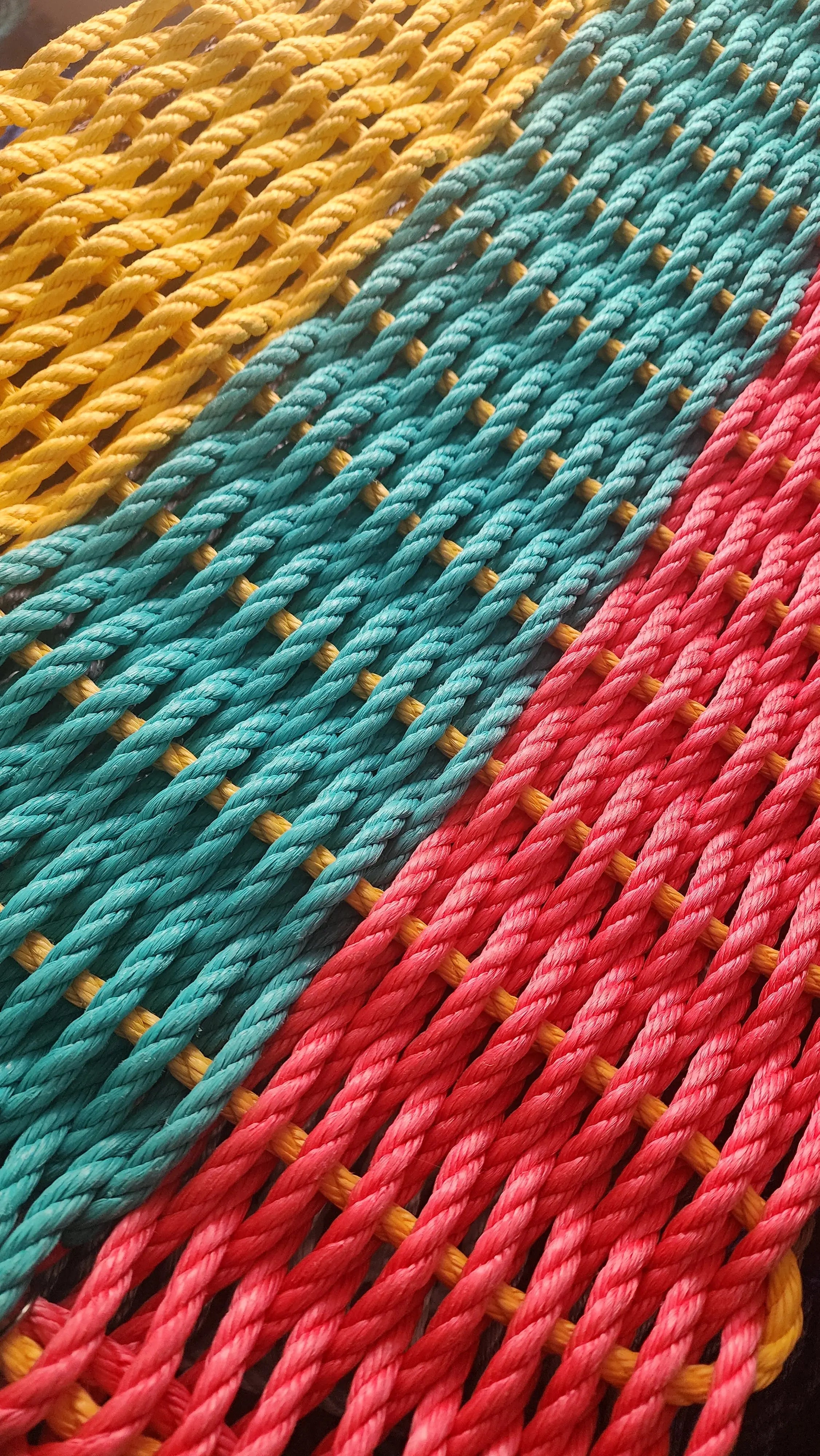 Three Stripe RopeMat Pink Teal Yellow – Little Salty Rope