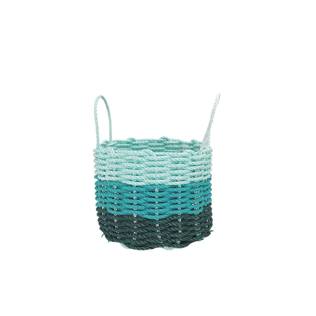 Lobster Rope Storage Basket Hunter Green, Teal and Seafoam – Little ...