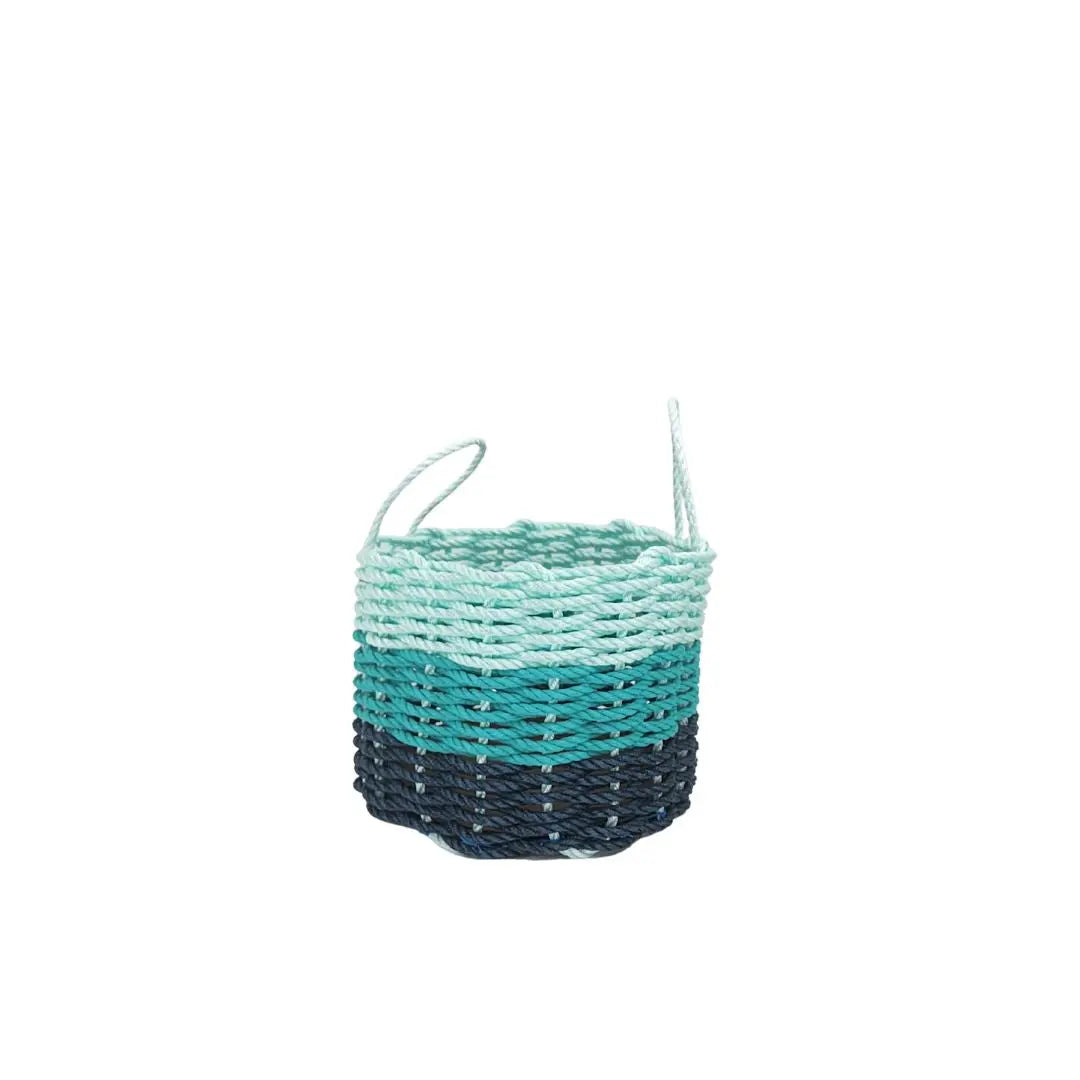 Lobster Rope Storage Basket Navy Blue, Teal and Seafoam – Little Salty Rope