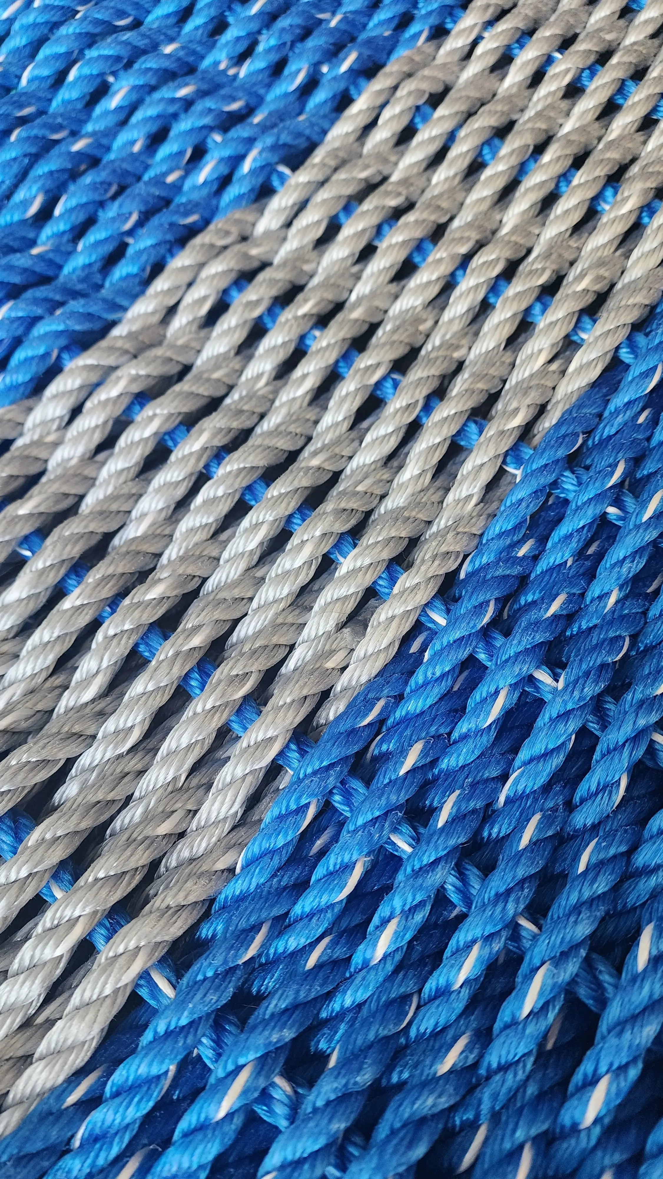 40 x 20 Lobster Rope Mat Blue w/white flecks and Light Gray – Little ...